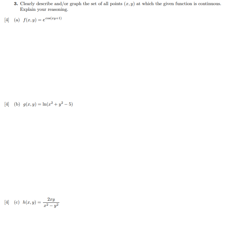 Solved Clearly describe and/or graph the set of all points | Chegg.com
