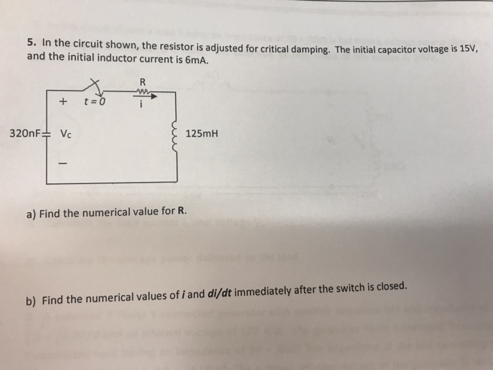 Solved 5. In and the initial inductor current is 6mA. the | Chegg.com