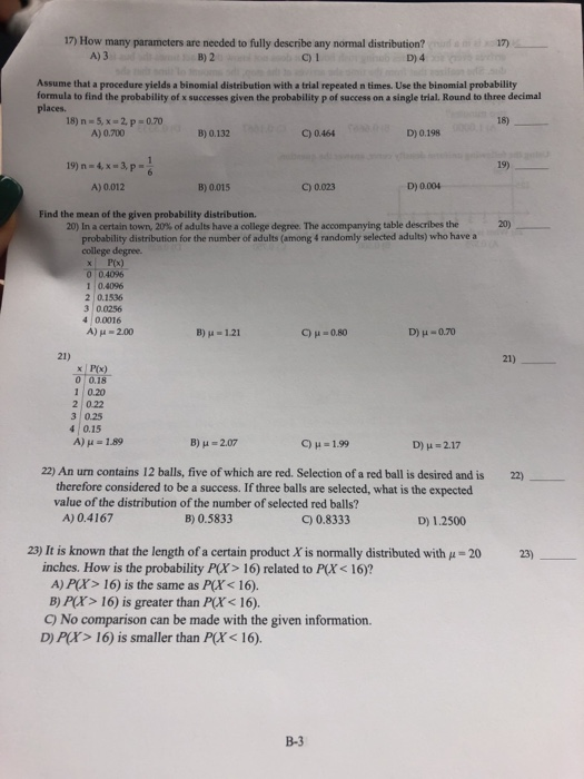 Solved 17) How many parameters are needed to fully describe | Chegg.com