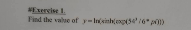 Solved \#Exercise 1. Find the value of | Chegg.com