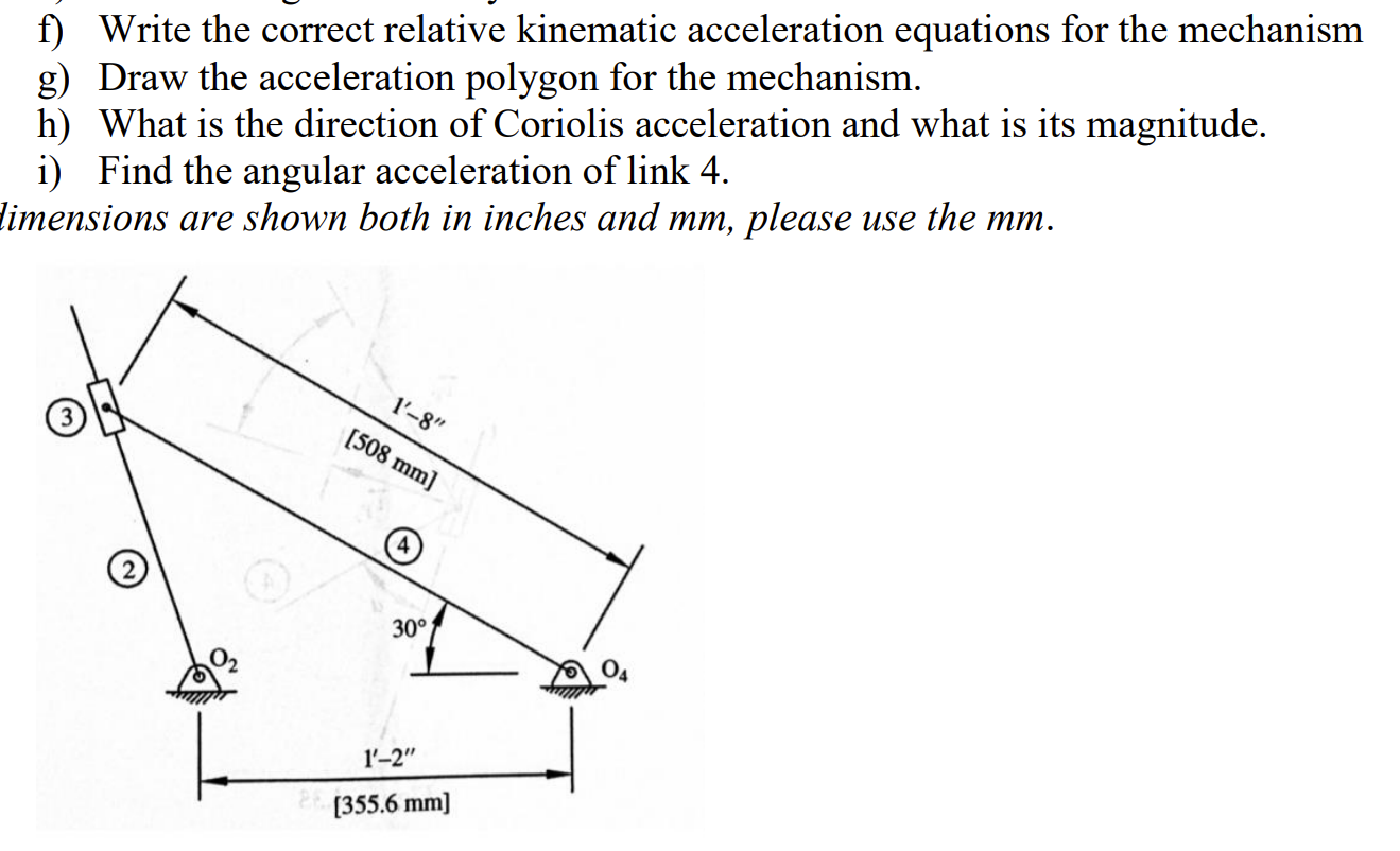 f) Write the correct relative kinematic acceleration | Chegg.com
