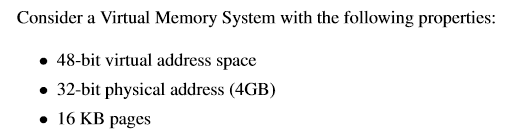 Solved Consider a Virtual Memory System with the following | Chegg.com