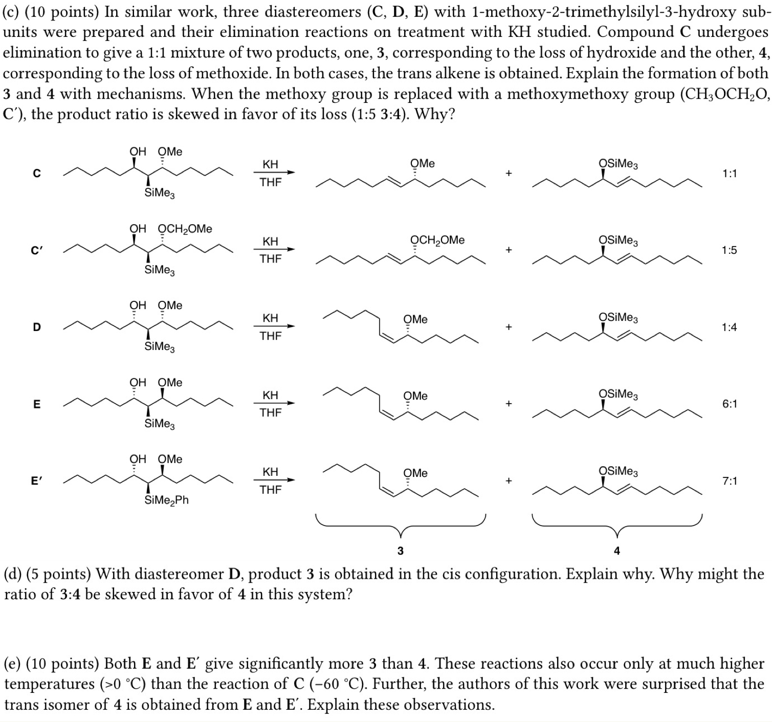 Solved 6. (c) ﻿In similar work, three diastereomers (C, ﻿D, | Chegg.com
