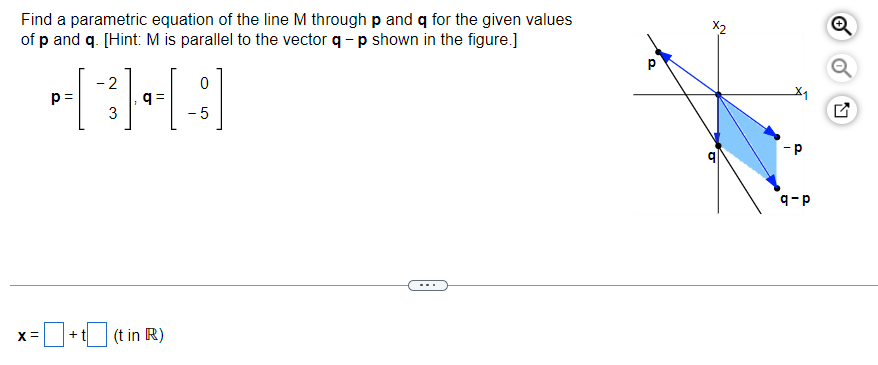 Solved Find a parametric equation of the line M through p | Chegg.com
