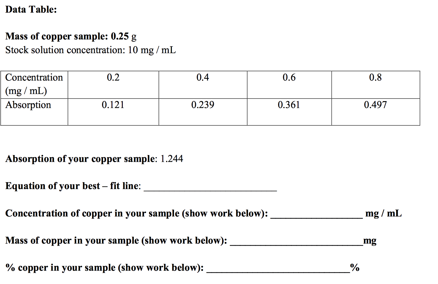 Solved a) 0.2 mg/mL = 1 mL b) 0.4 mg/mL = 2 mL c) 0.6 mg/mL | Chegg.com