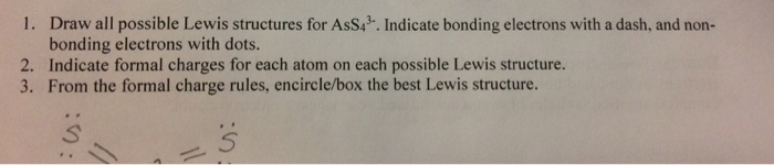 Solved Draw all possible Lewis structures for AsS_4^3-. | Chegg.com
