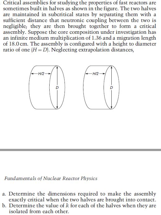 Critical assemblies for studying the properties of | Chegg.com