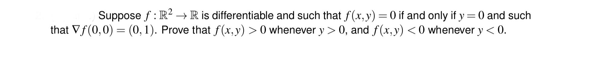 Solved Suppose f:R2→R is differentiable and such that | Chegg.com