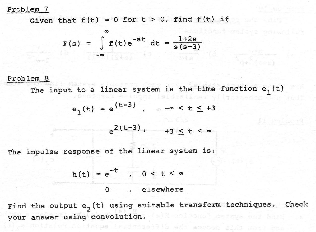 Solved Given that f(t)=0 for t>0, find f(t) if | Chegg.com
