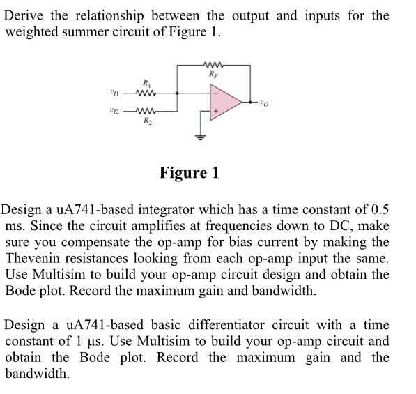 Solved Derive the relationship between the output and inputs | Chegg.com