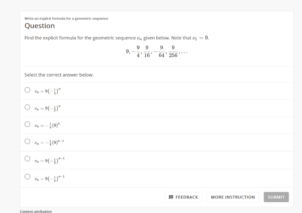 Solved Write An Explicit Formula For A Geometric Sequence Chegg