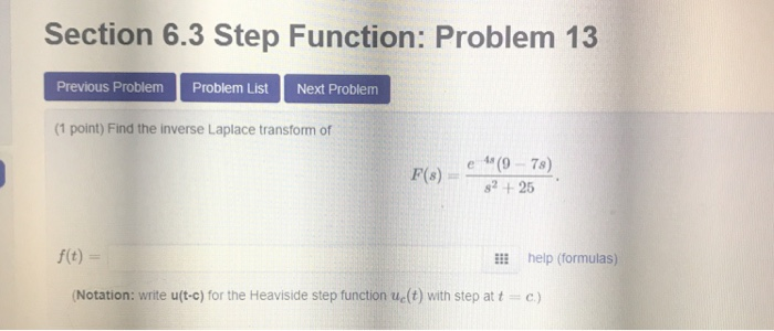 Solved Section 6.3 Step Function: Problem 13 Previous | Chegg.com
