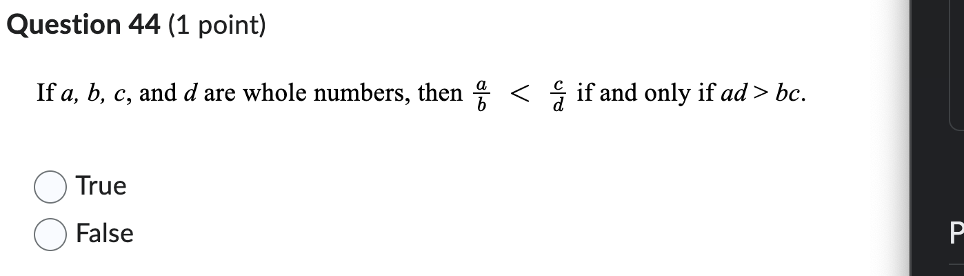 Solved If a,b,c, and d are whole numbers, then ba | Chegg.com