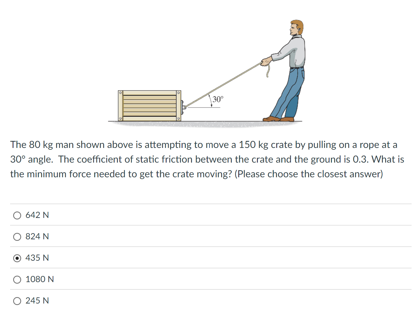 Solved The 80 ﻿kg man shown above is attempting to move a | Chegg.com