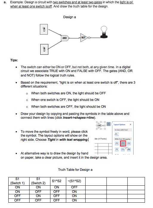 Solved Logical and Truth Table Example: Design a circuit | Chegg.com
