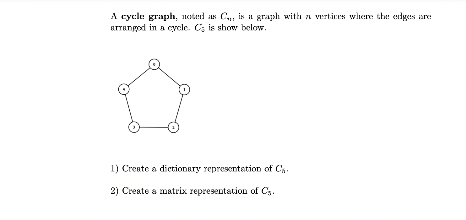 Solved A cycle graph, noted as Cn, is a graph with n | Chegg.com