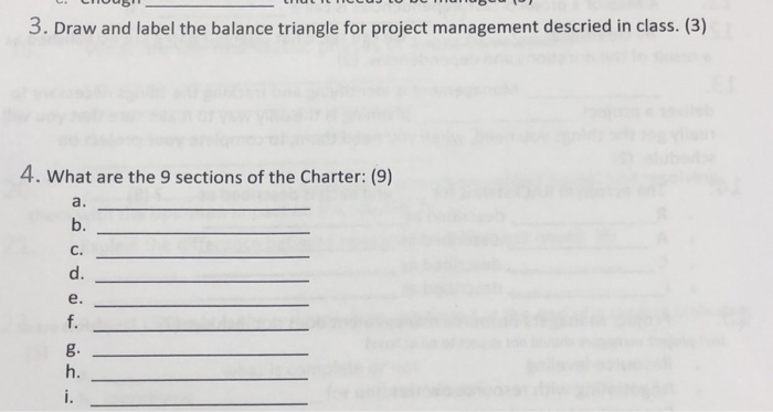 Solved 3. Draw and label the balance triangle for project | Chegg.com