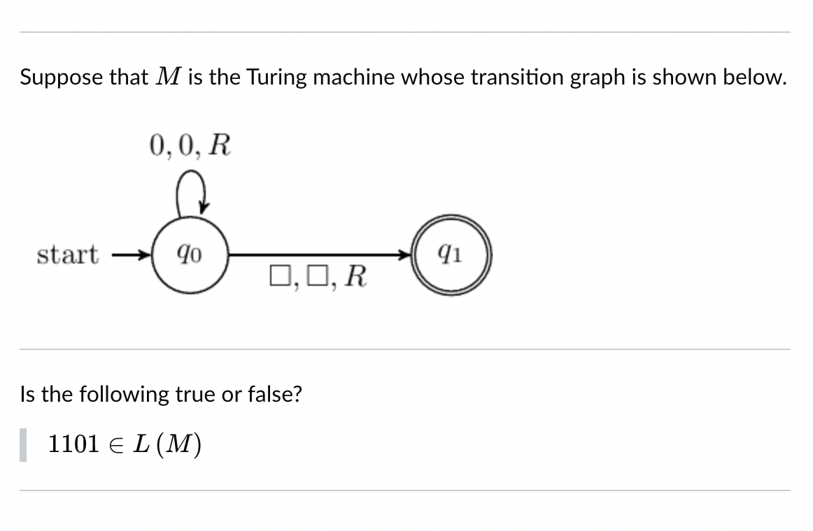 Solved Suppose that M is the Turing machine whose transition | Chegg.com