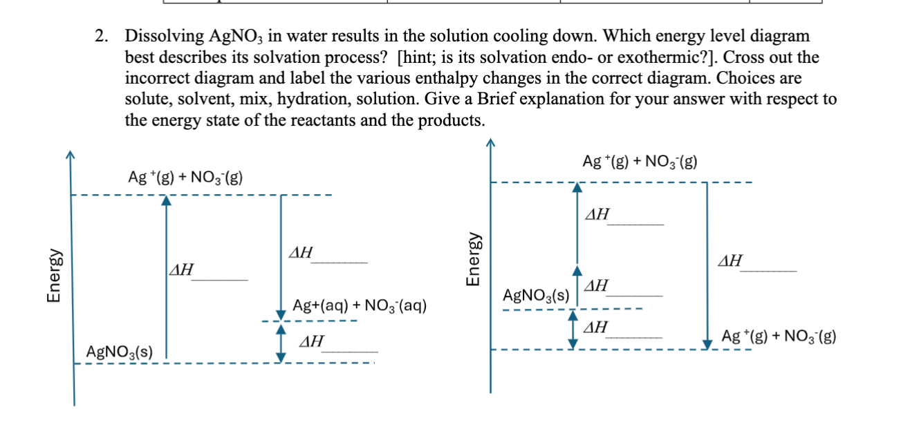 Solved Dissolving AgNO3 ﻿in water results in the solution | Chegg.com