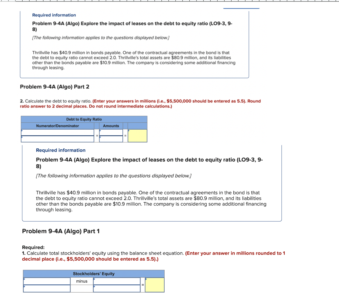 Solved Required informationProblem 9-4A (Algo) ﻿Explore the | Chegg.com