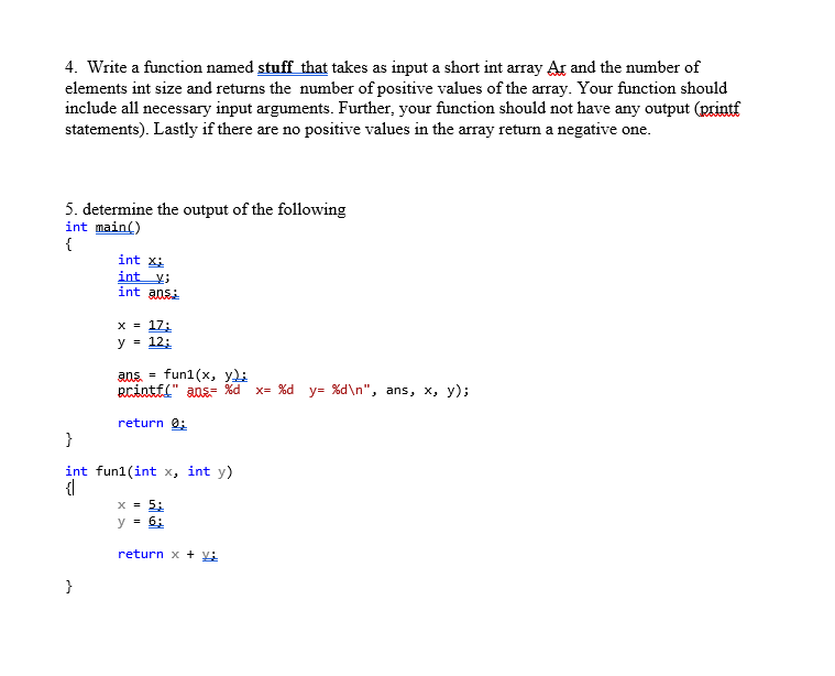 Solved 4 Write A Function Named Stuff That Takes As Input A 3052