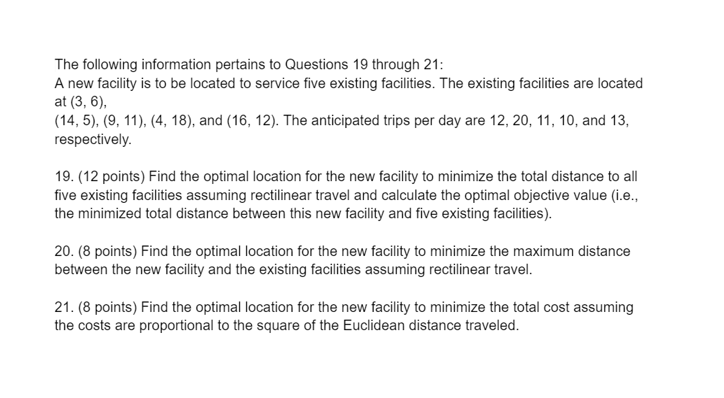 Solved The following information pertains to Questions 19 | Chegg.com