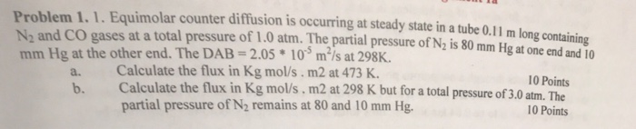 Solved Equimolar counter diffusion is occurring at steady | Chegg.com