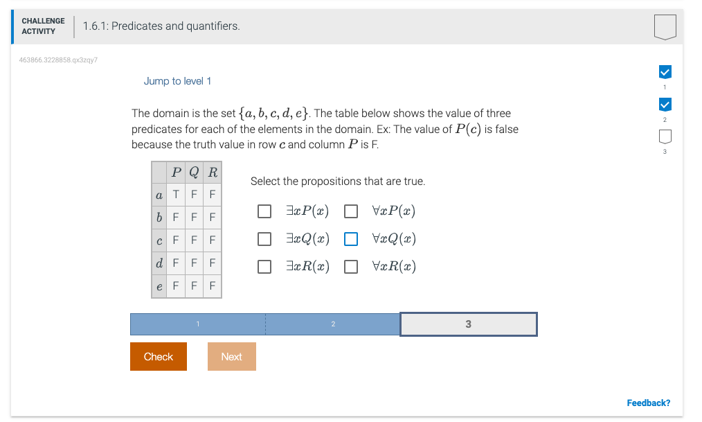 Solved The domain is the set {a,b,c,d,e}. The table below | Chegg.com