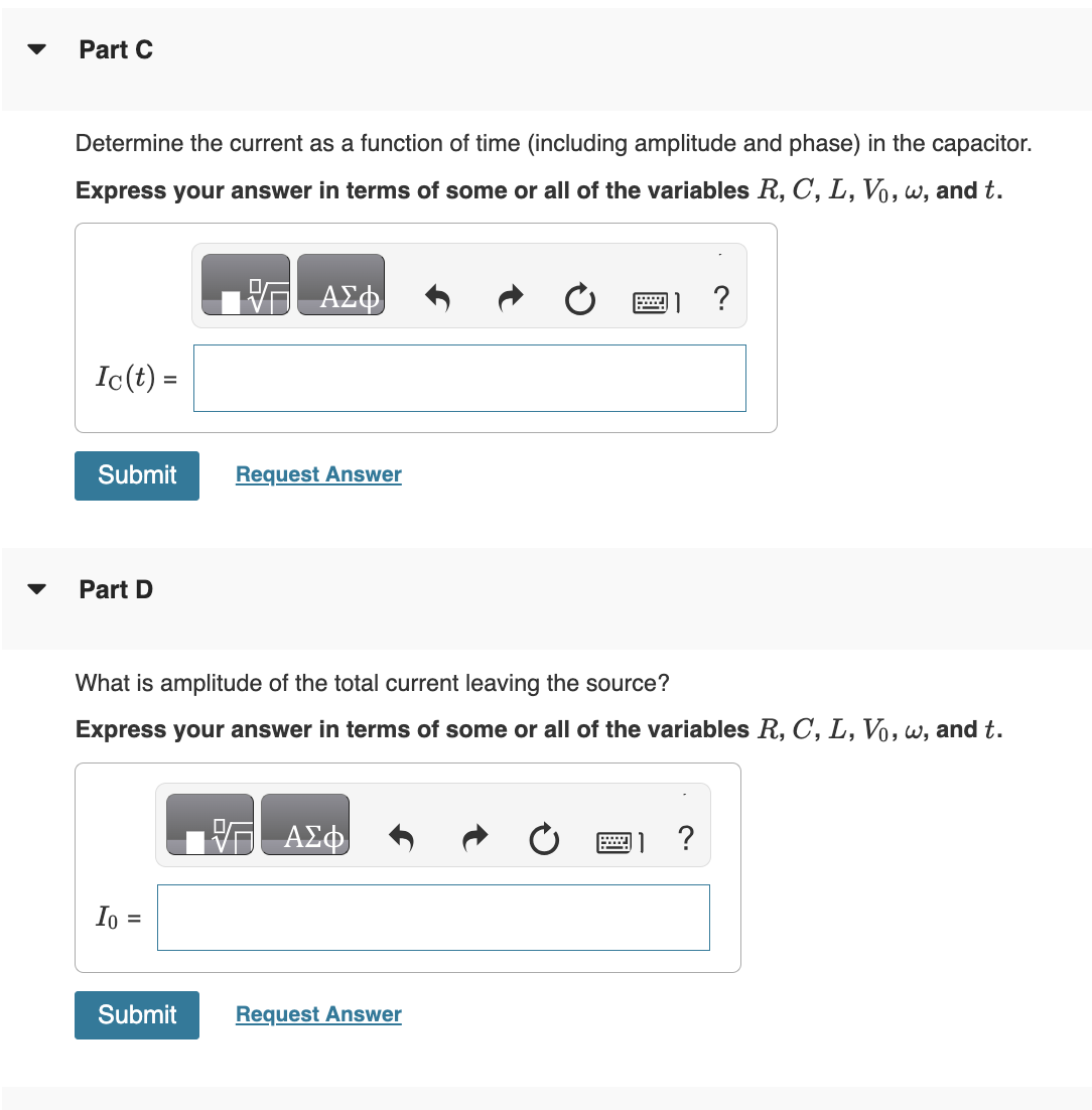 Solved Determine the current as a function of time | Chegg.com