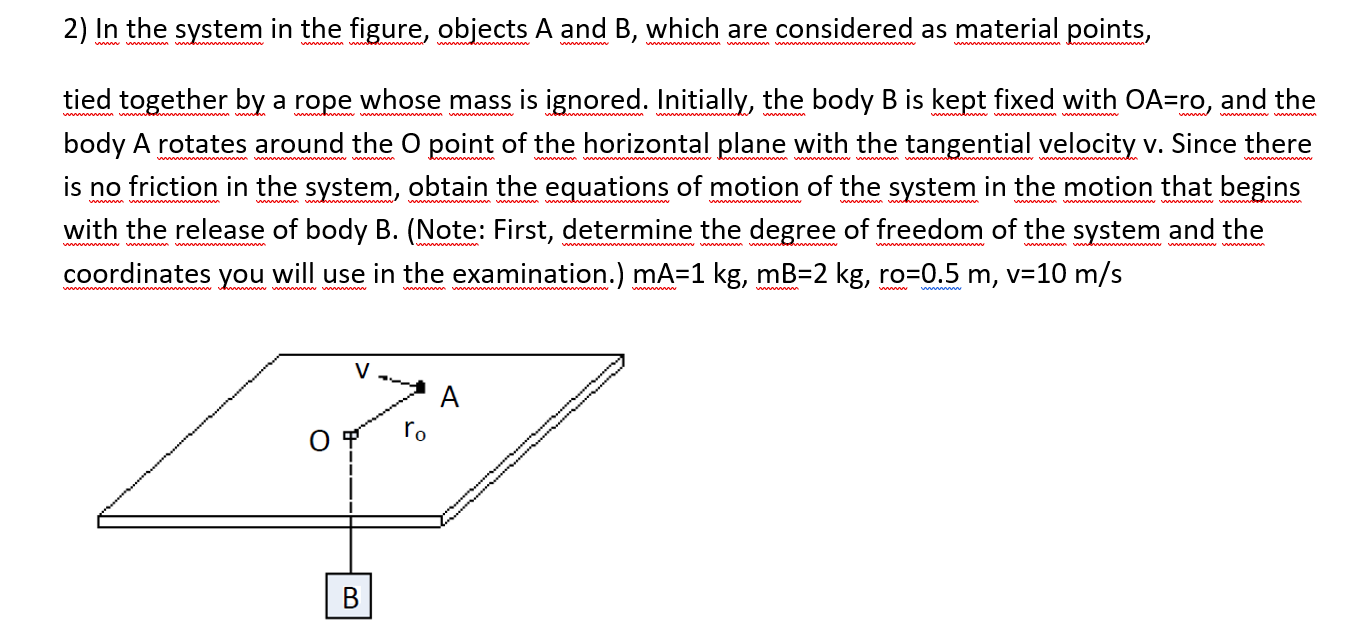 Solved 2) In the system in the figure, objects A and B, | Chegg.com