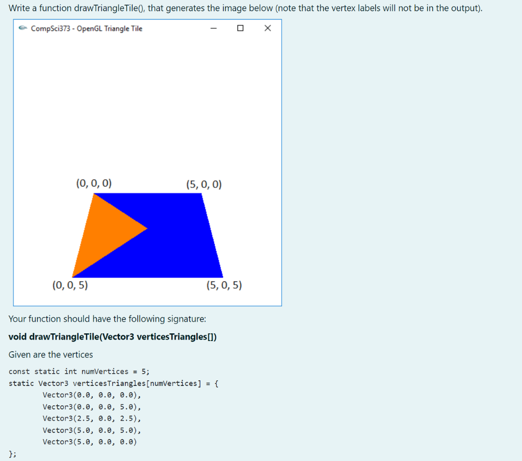Solved Write a function draw Triangle Tile(), that generates | Chegg.com