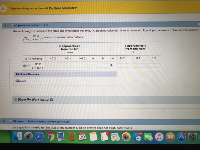 Solved 7 Days Remaining In Your Free Trial Chegg