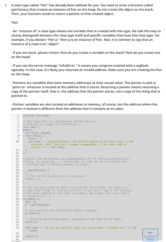 1 A Class Type Called Pair Has Already Been