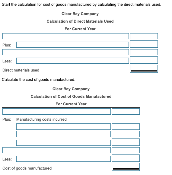 Solved Compute the Cost of Goods Manufactured and Cost of | Chegg.com