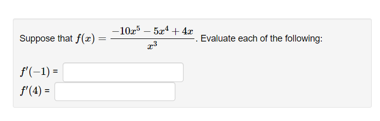 Solved Suppose that f(x)=x3−10x5−5x4+4x. Evaluate each of | Chegg.com