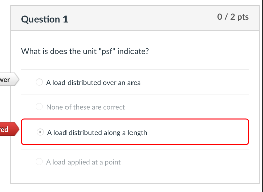 Solved Question 1 0/2 pts What is does the unit "psf" | Chegg.com