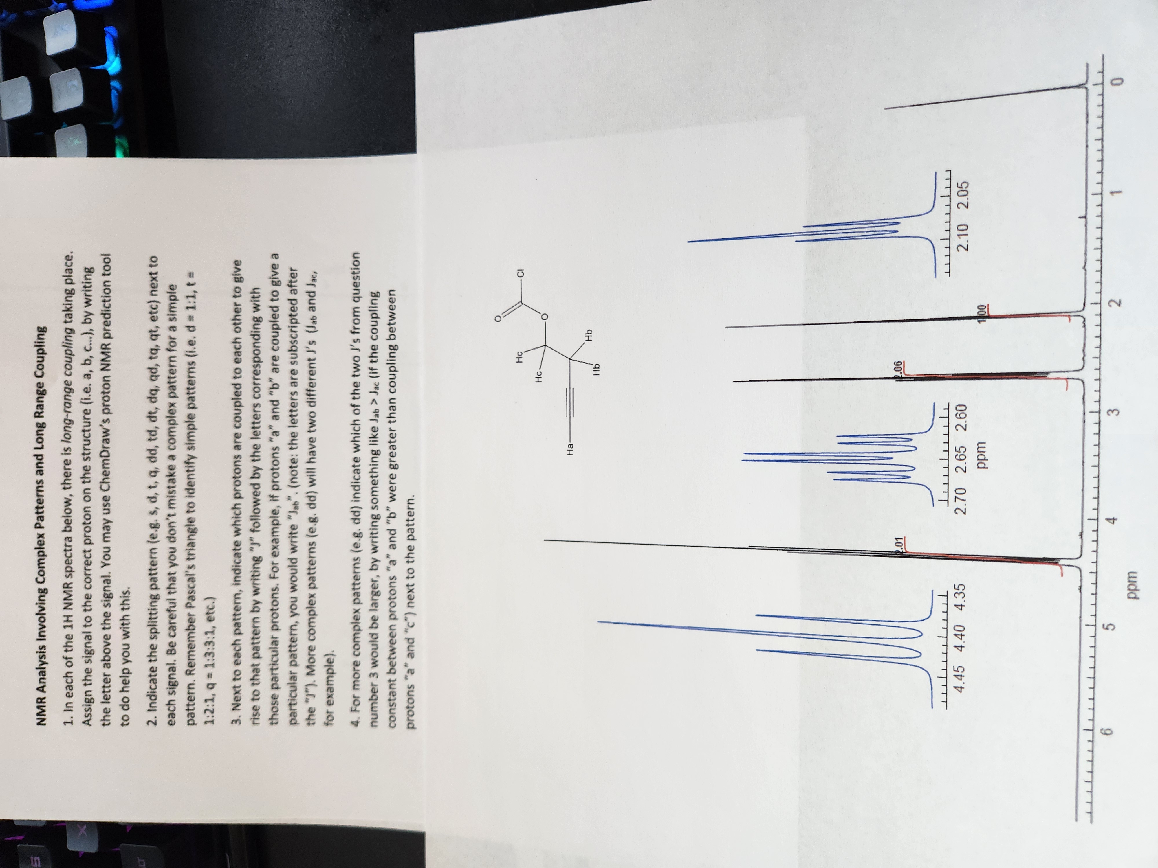 NMR Analysis Involving Complex Patterns and Long | Chegg.com