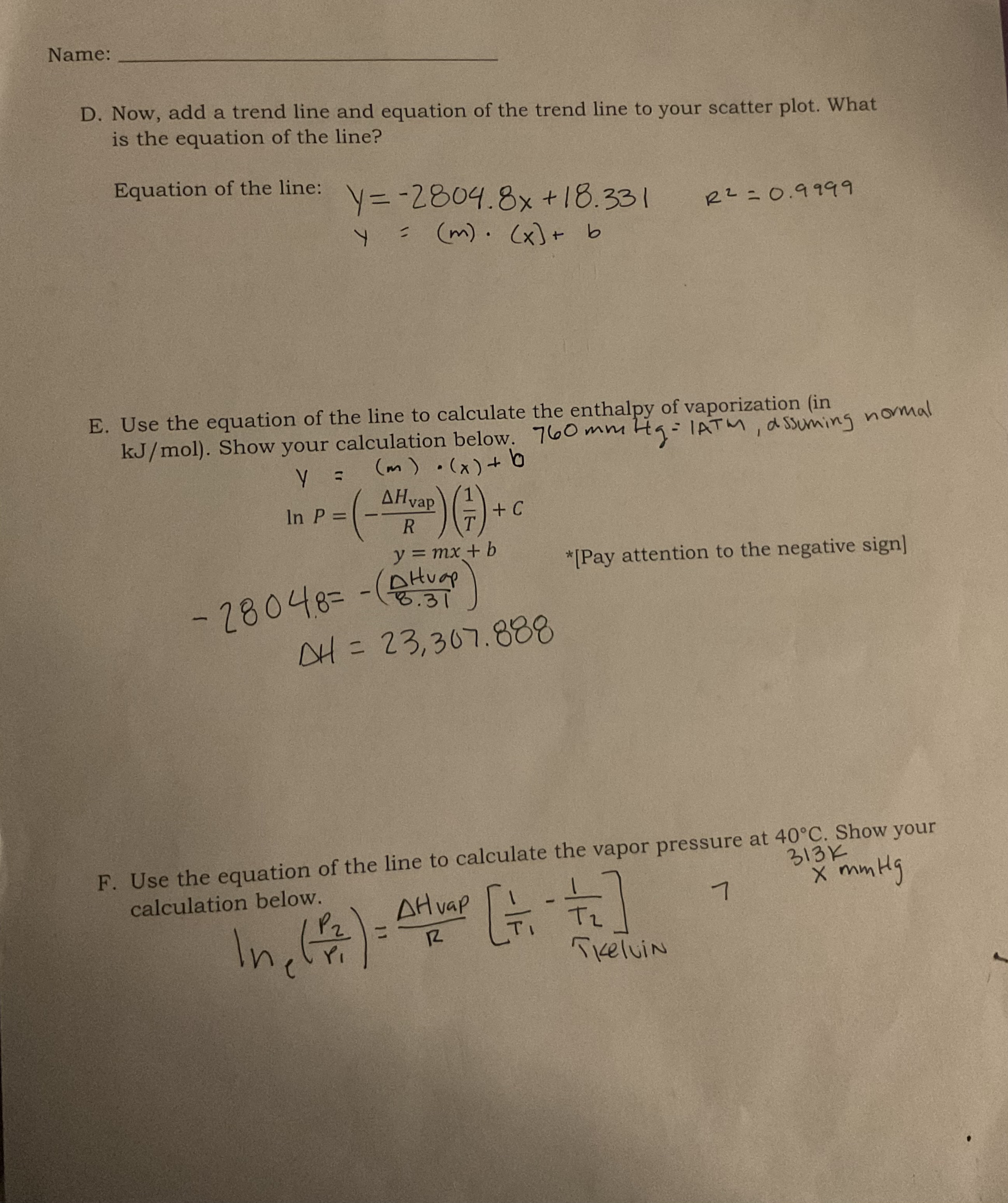 Solved Having trouble with Question E & F. Refer to equation | Chegg.com