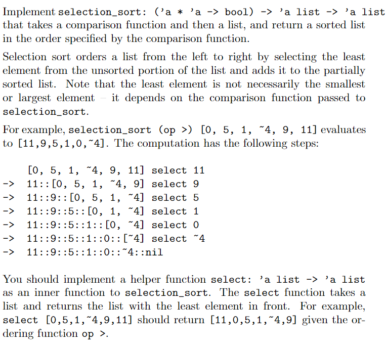 Solved In SML using pattern matching and let - I will give a | Chegg.com