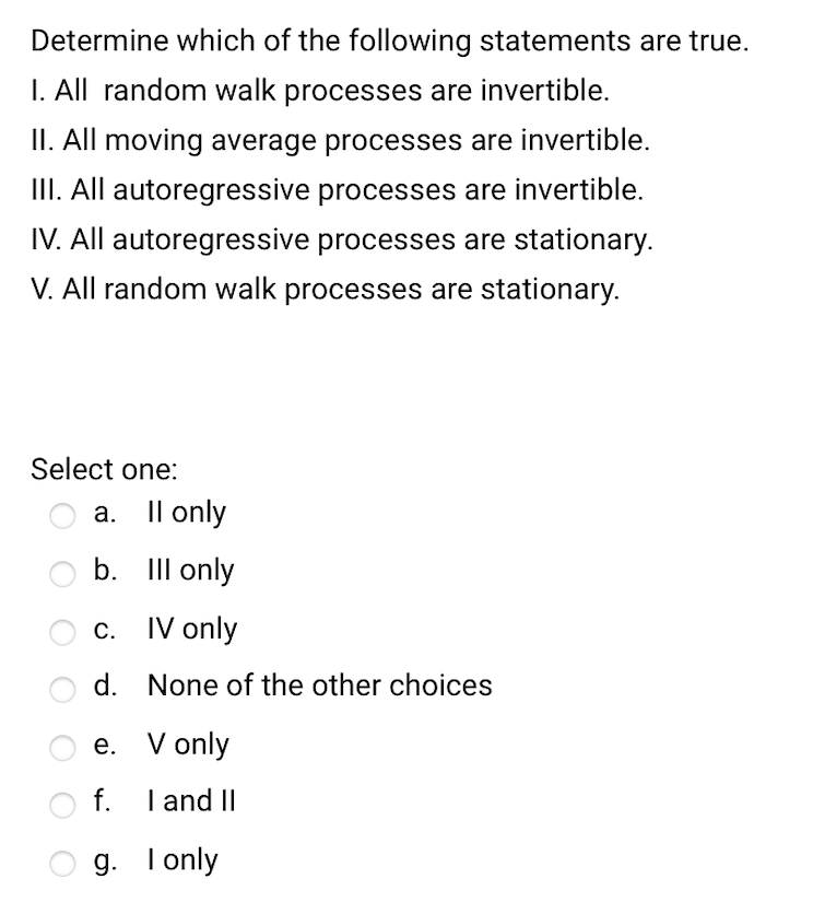 Solved Determine which of the following statements are true. | Chegg.com