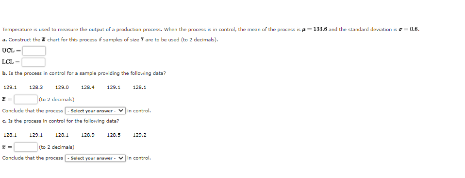 Solved a. Construct the xˉ chart for this process if samples | Chegg.com
