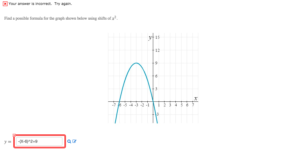 Solved Find a possible formula for the graph shown below | Chegg.com
