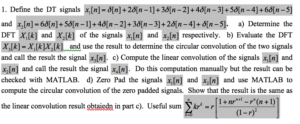 1. Define the DT signals x[n] = δ[n] +2δ[n-1] | Chegg.com