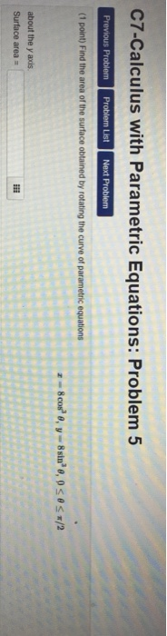 Solved C7-Calculus with Parametric Equations: Problem 5 | Chegg.com