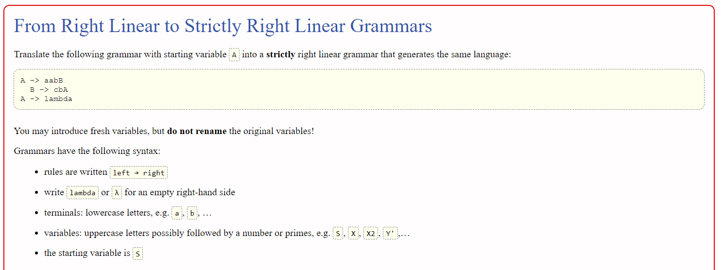 Solved From Right Linear to Strictly Right Linear Grammars | Chegg.com