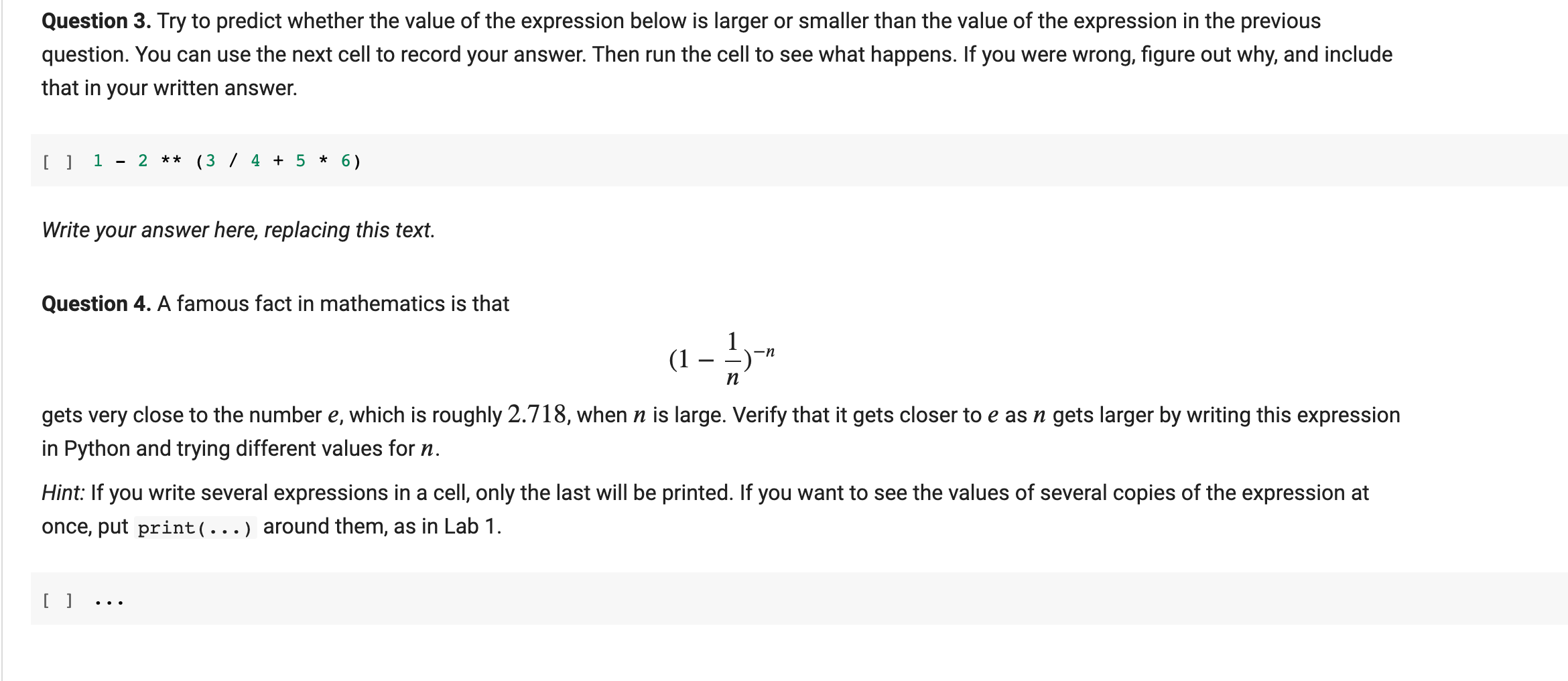 Solved Question 1. In the next cell, write a Python | Chegg.com