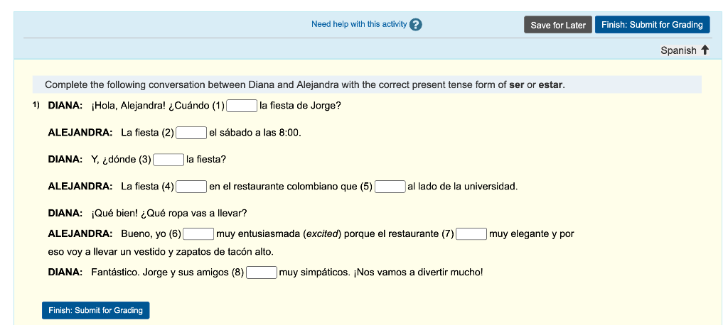 Need help with this activity ? Save for Later Finish: | Chegg.com