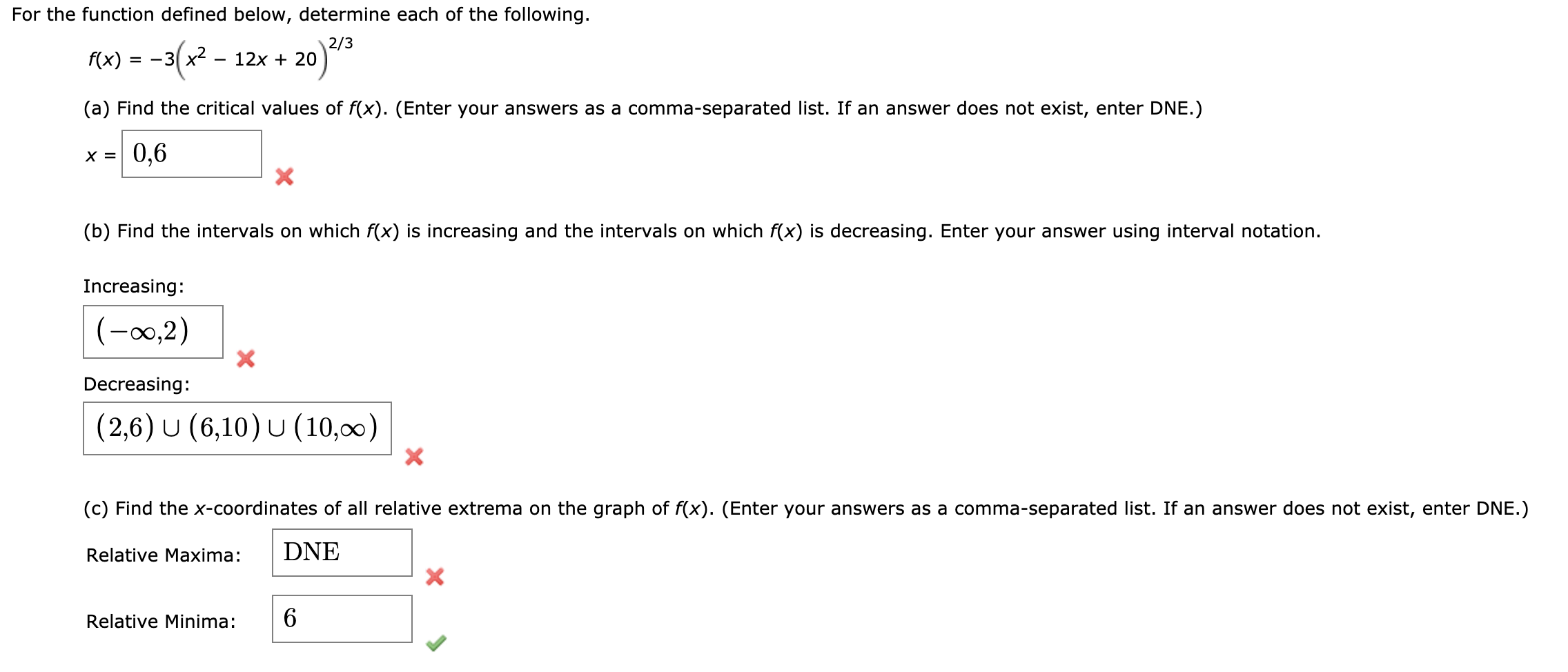 Solved For the function defined below, determine each of the | Chegg.com