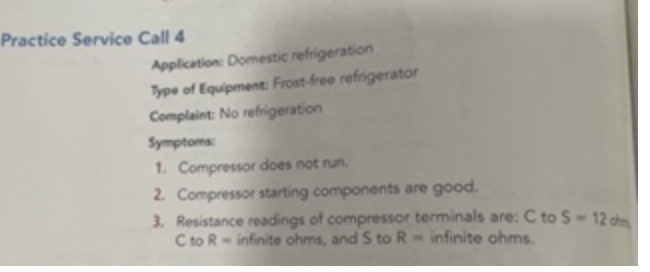 Practice Service Call 4 Application: Domestic | Chegg.com