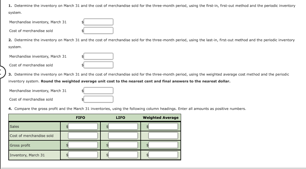 Solved Periodic Inventory by Three Methods The beginning | Chegg.com